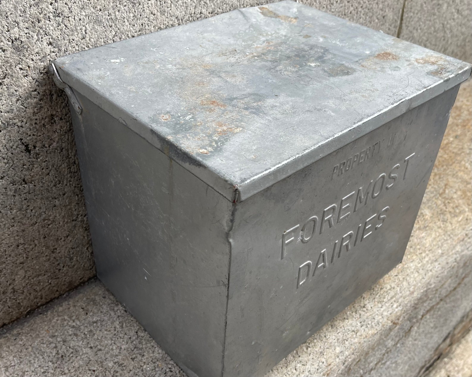 Vintage Galvanized Milk Box Antique Milk Box Foremost Dairies - Etsy