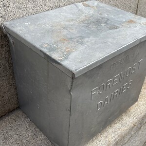 Vintage Galvanized Milk Box Antique Milk Box Foremost Dairies Dairy ...