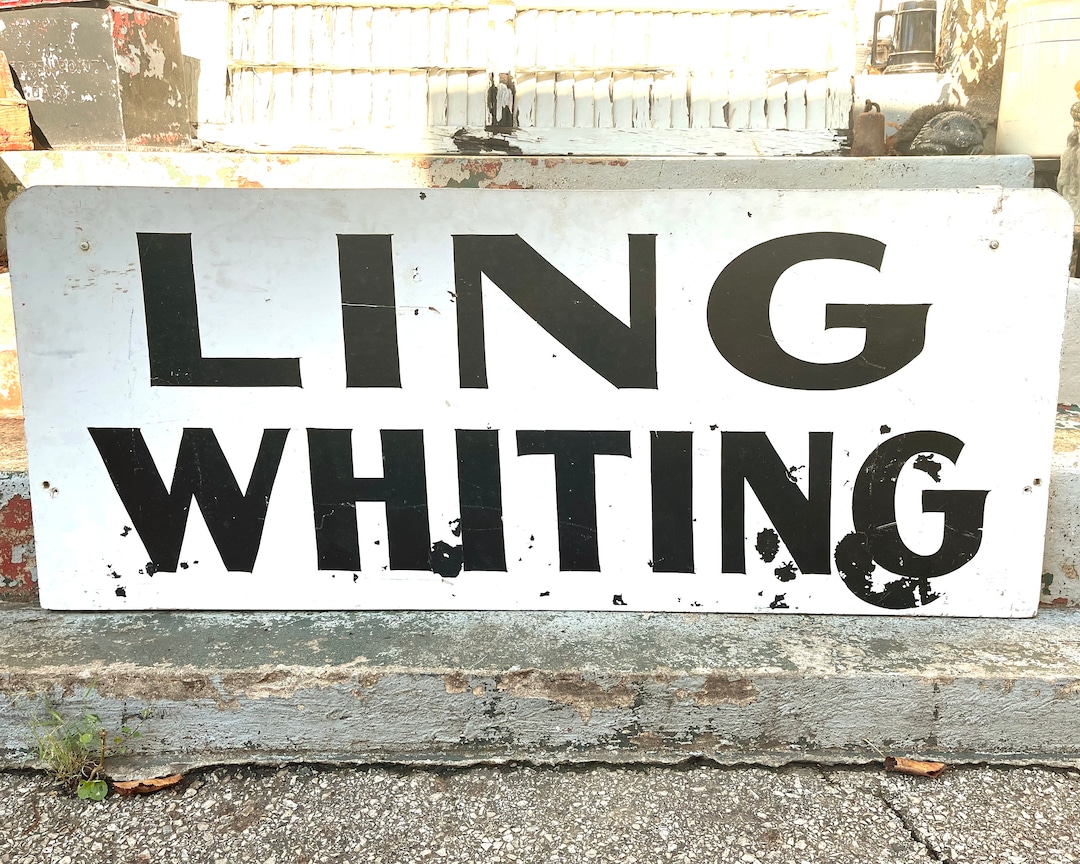 Vintage Ling Whiting Fish Sign: Rustic Nautical Wall Decor - Etsy
