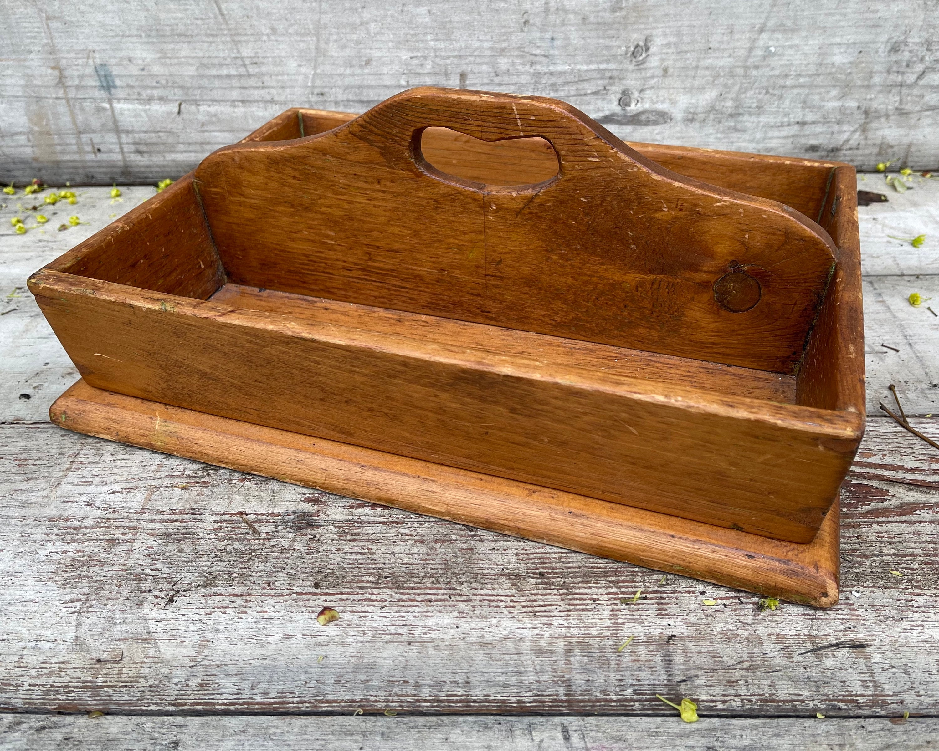 Primitive Wooden Cutlery Box: Rustic Divided Tray, Country Decor - Etsy