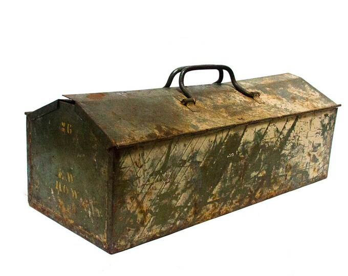 Antique Army Tool Box, WWII Tool Box, Army Decor, Military, Industrial ...