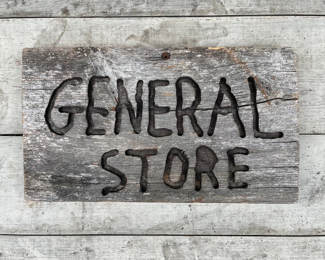 Antique General Store Sign Primitive Wooden Sign Trade Sign - Etsy