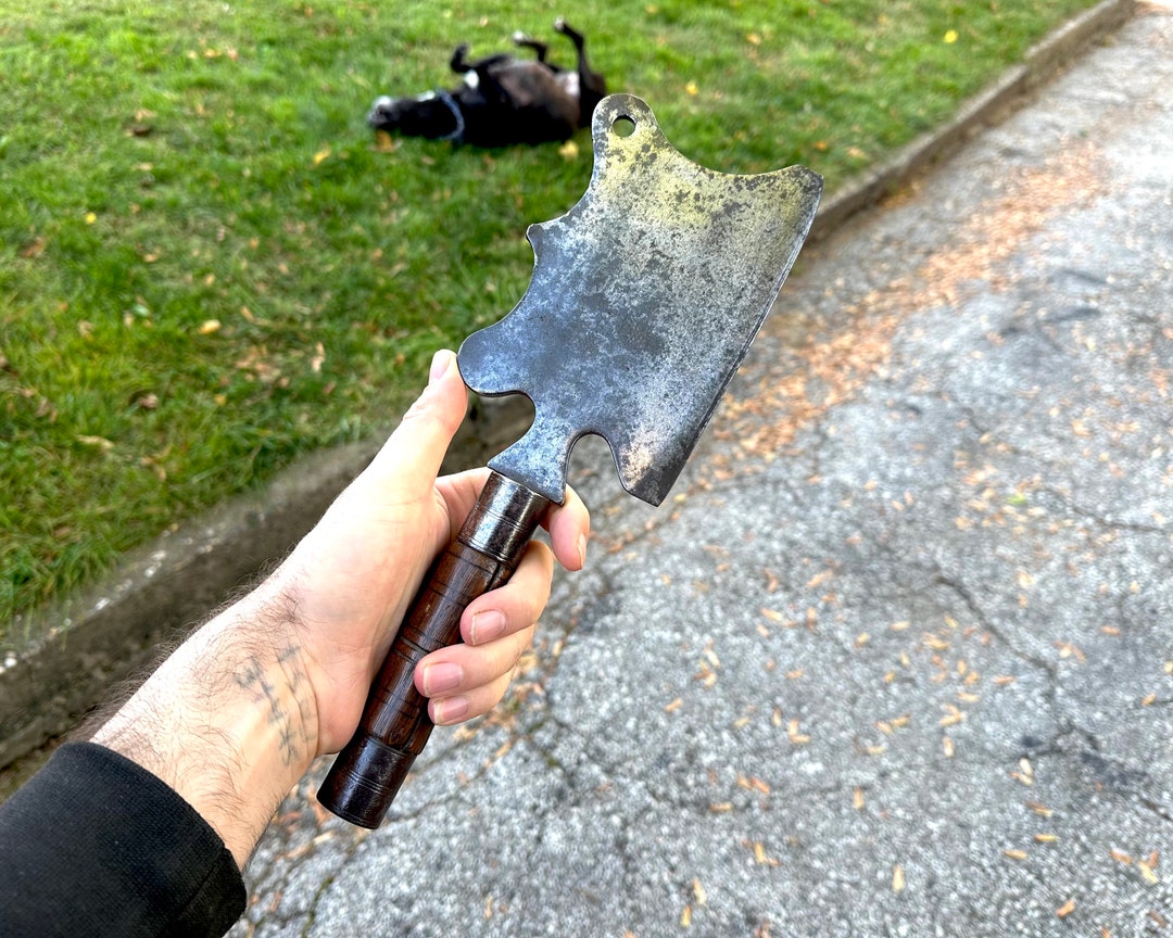 Meat Cleaver, UNUSUAL UNIQUE Form Shape Antique Butchers Cleaver ...