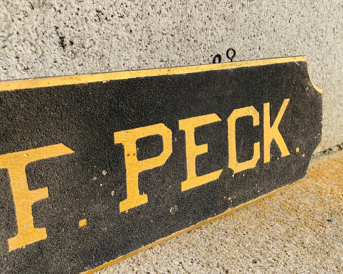 Antique Wooden Smaltz Paint Sign Dr. G. F. PECK 1800s Gold - Etsy