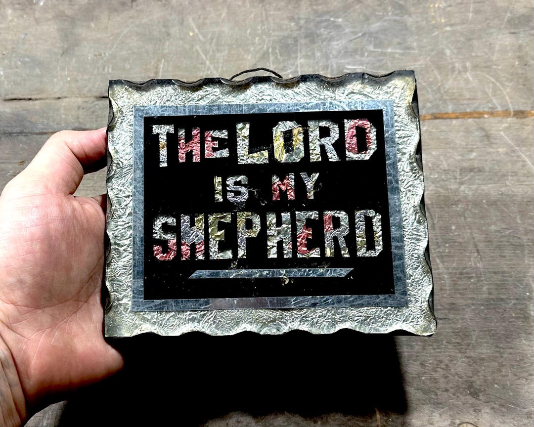 Art Deco Scalloped Reverse Glass Sign Antique LORD is My SHEPPARD Sign 1920s Sign, Vintage Wall ...