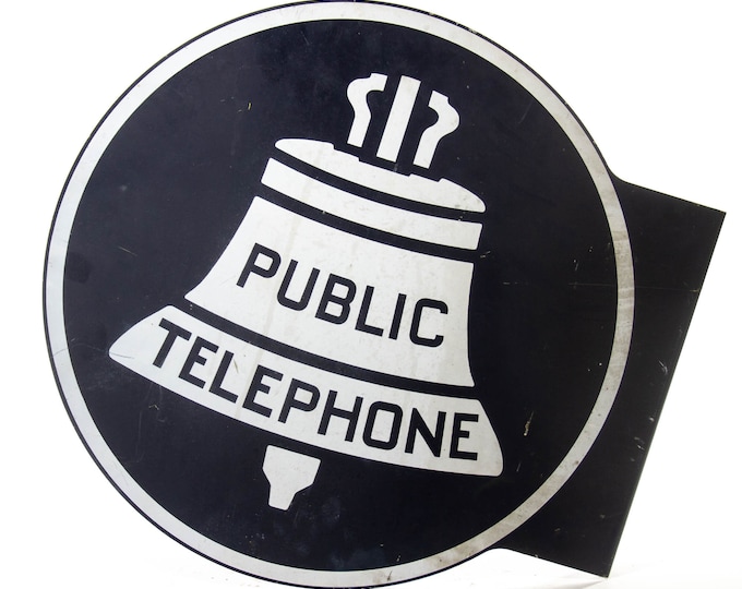 Bell Telephone Flange Sign Public Telephone Booth Sign Metal Large ...