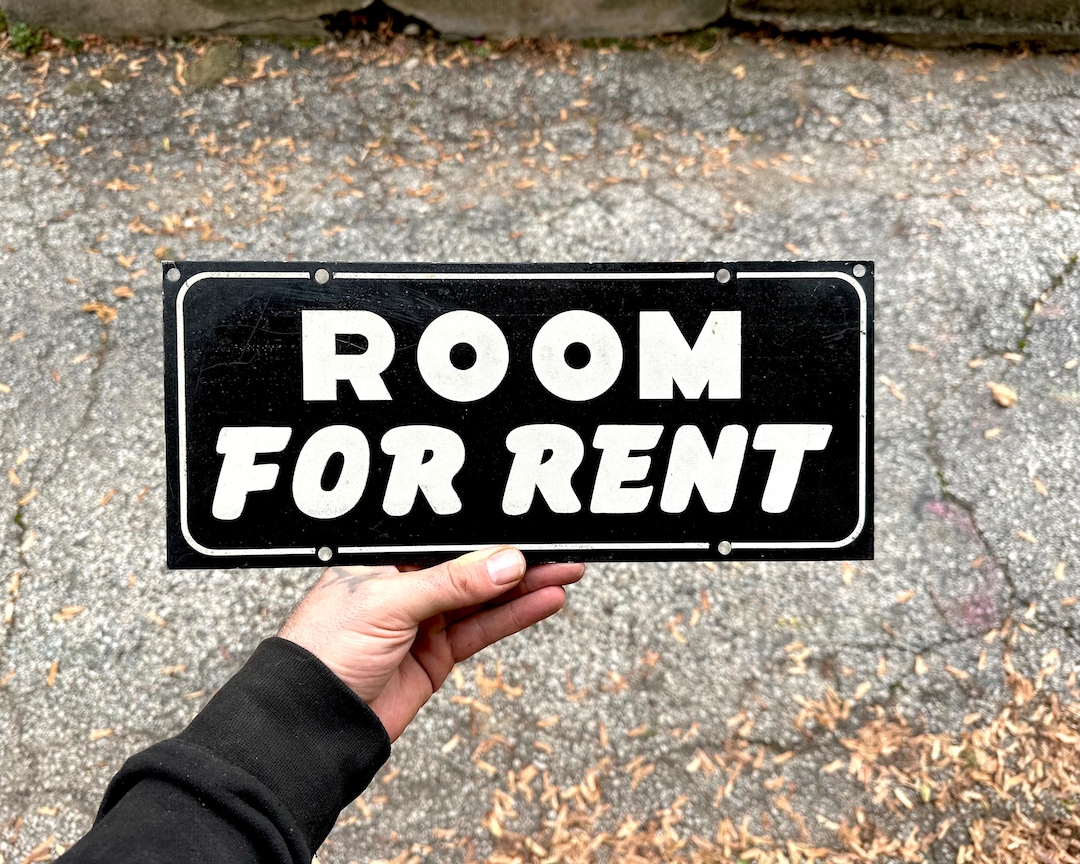 Room for Rent Sign, 1950s - 1960s Smaltz Paint Sign, New Old Stock Wall ...