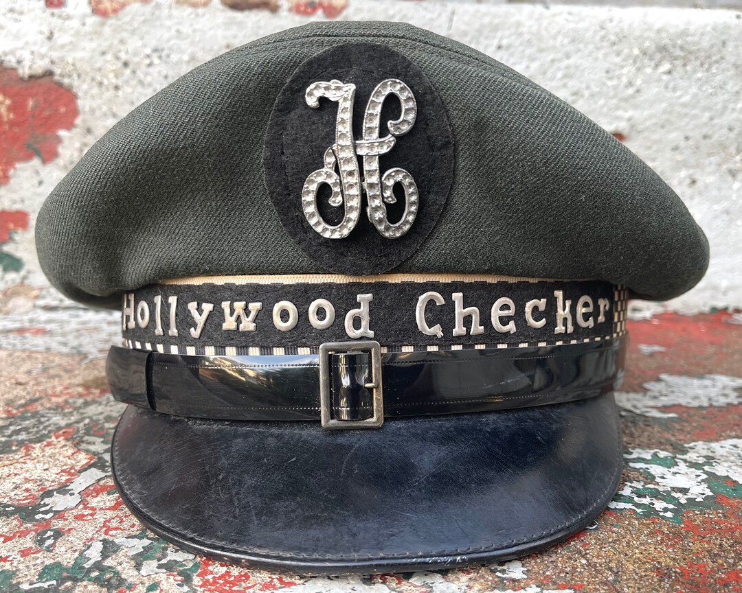 Hollywood Checker Cab Hat, Taxi Driver Hat, Cabbie Hat With Badge ...