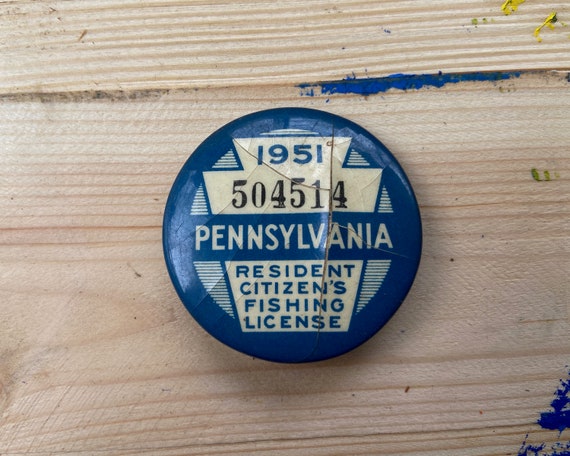 1951 Pennsylvania Resident Citizens Fishing License B… - Gem