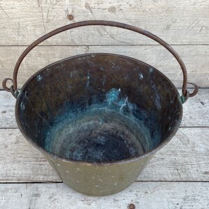 Antique Brass Pot Vintage Wash Tub Basin Farmhouse Antiques Rustic Home ...