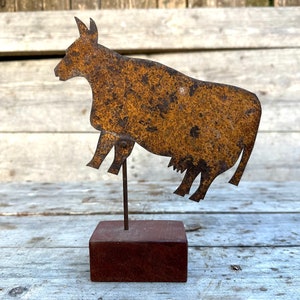 Vintage Cow Weathervane Topper, Folk Art, Farmhouse Weather Vane ...