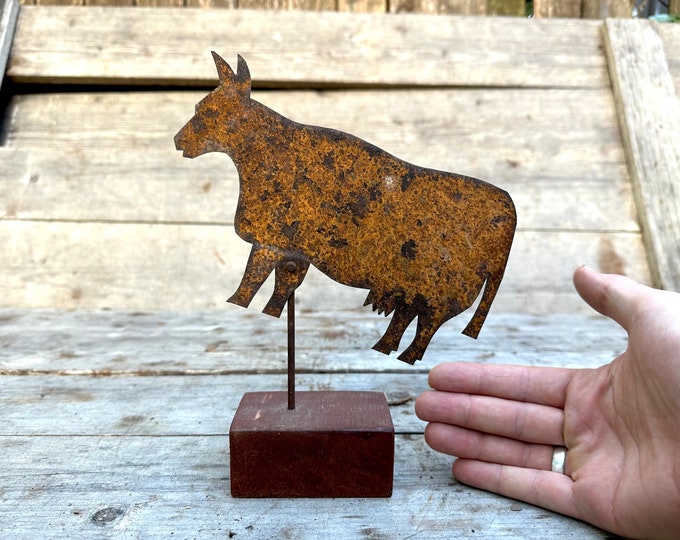 Vintage Cow Weathervane Topper, Folk Art, Farmhouse Weather Vane ...