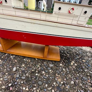 Vintage Wooden Steam Boat Model: 39" Nautical Folk Art Decor - Etsy