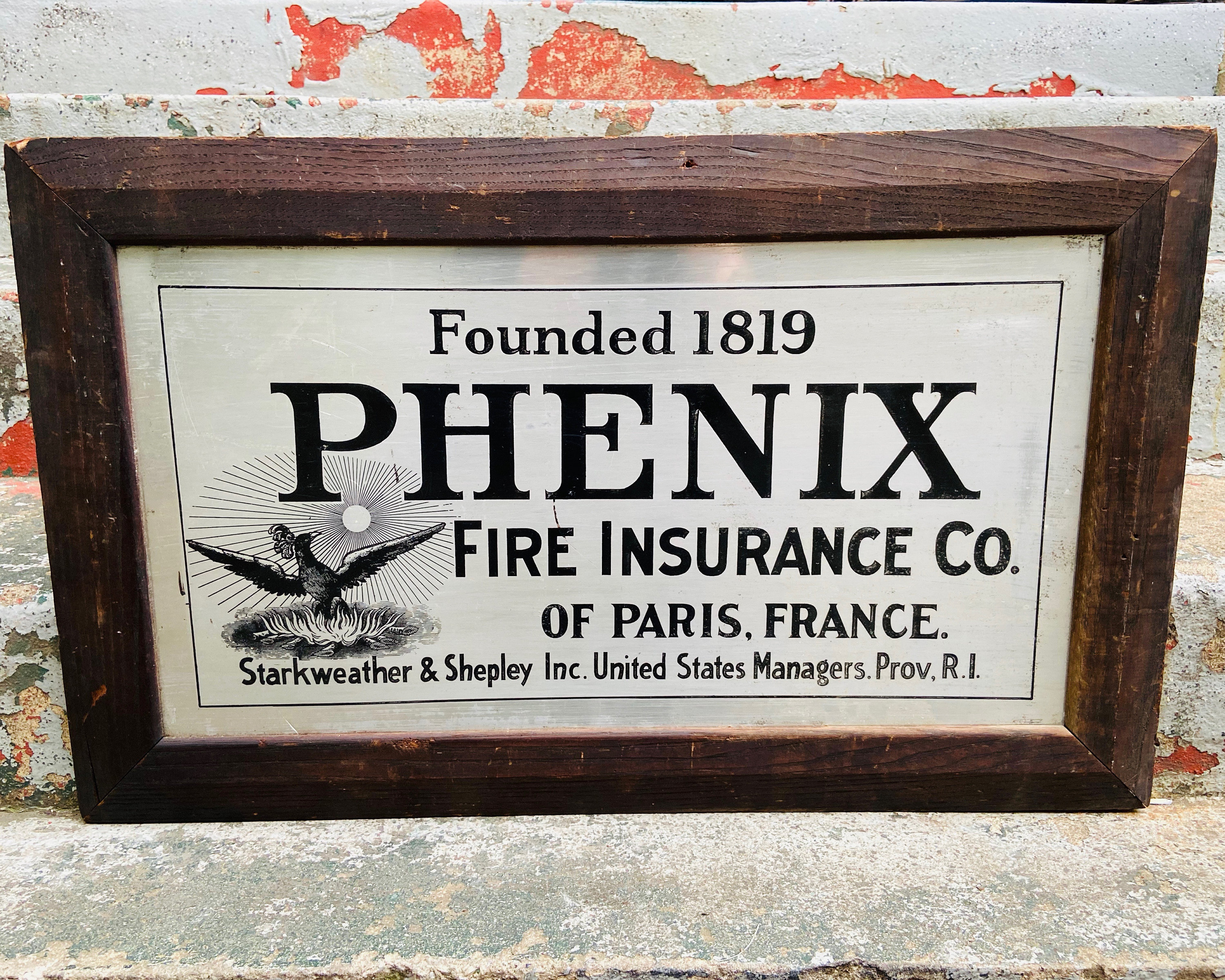 Antique Sign for PHENIX Fire Insurance Company of Paris - Etsy France