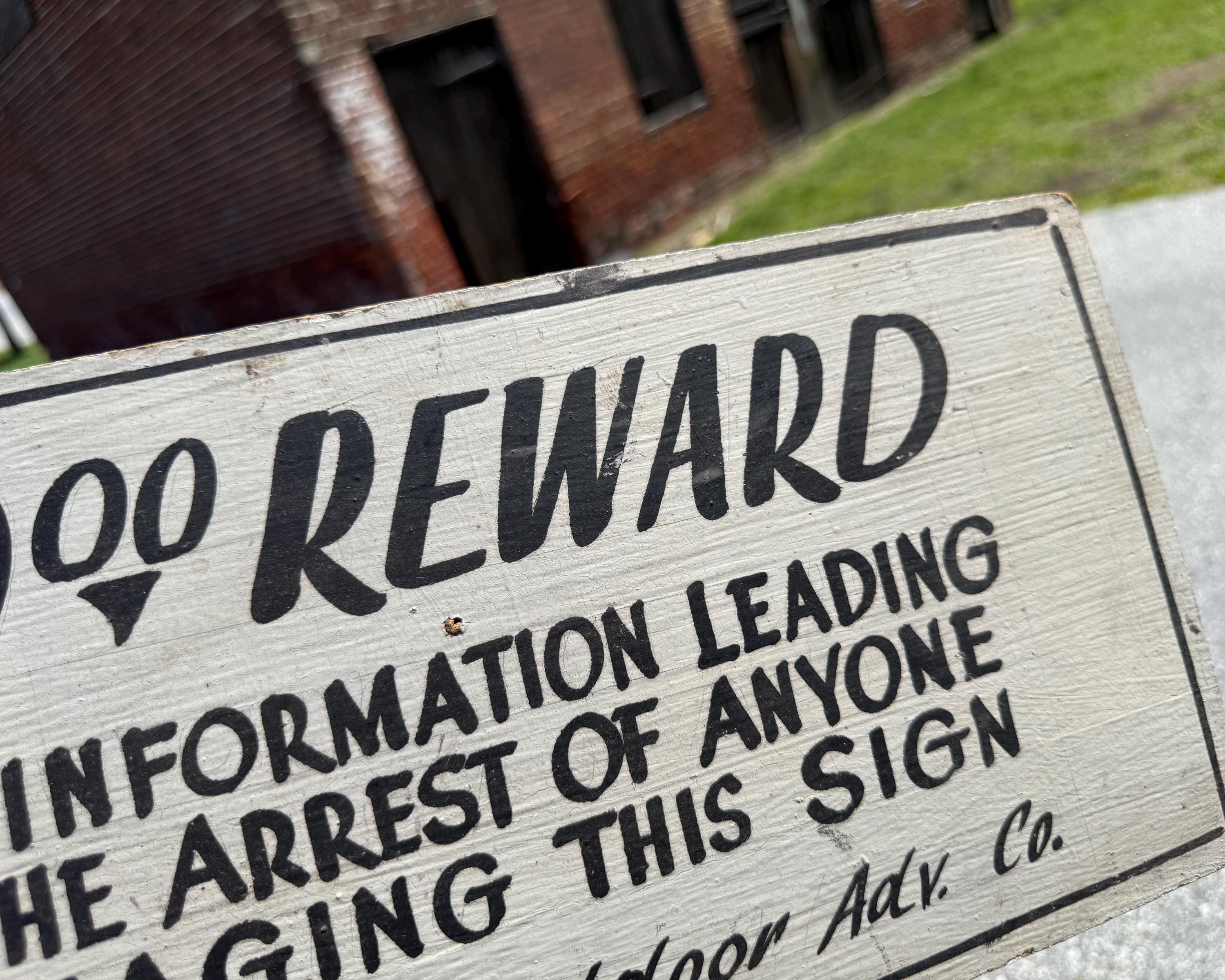 Vintage Arrest Reward Sign: 1930s National Outdoor Advertising Co. - Etsy