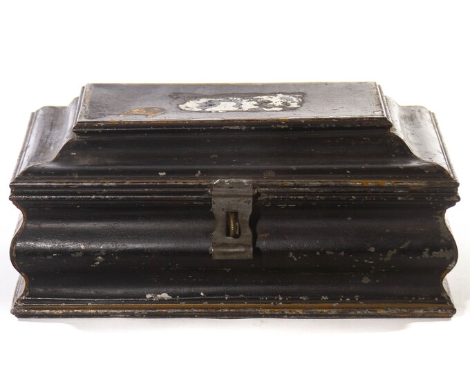 Vintage Lock Box, Antique Metal Box With Latch, Cash Box, Money Chest ...