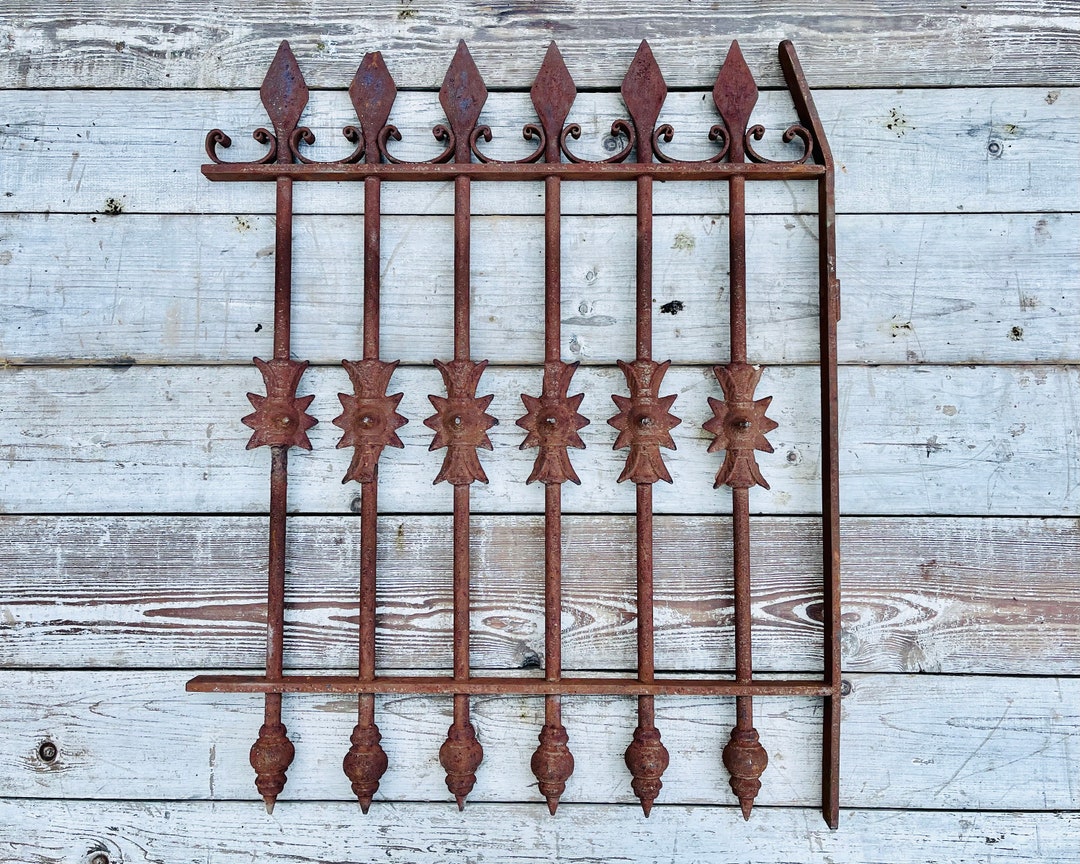 Antique Victorian Wrought Iron Spiked Gate: Shabby Chic Garden Decor - Etsy