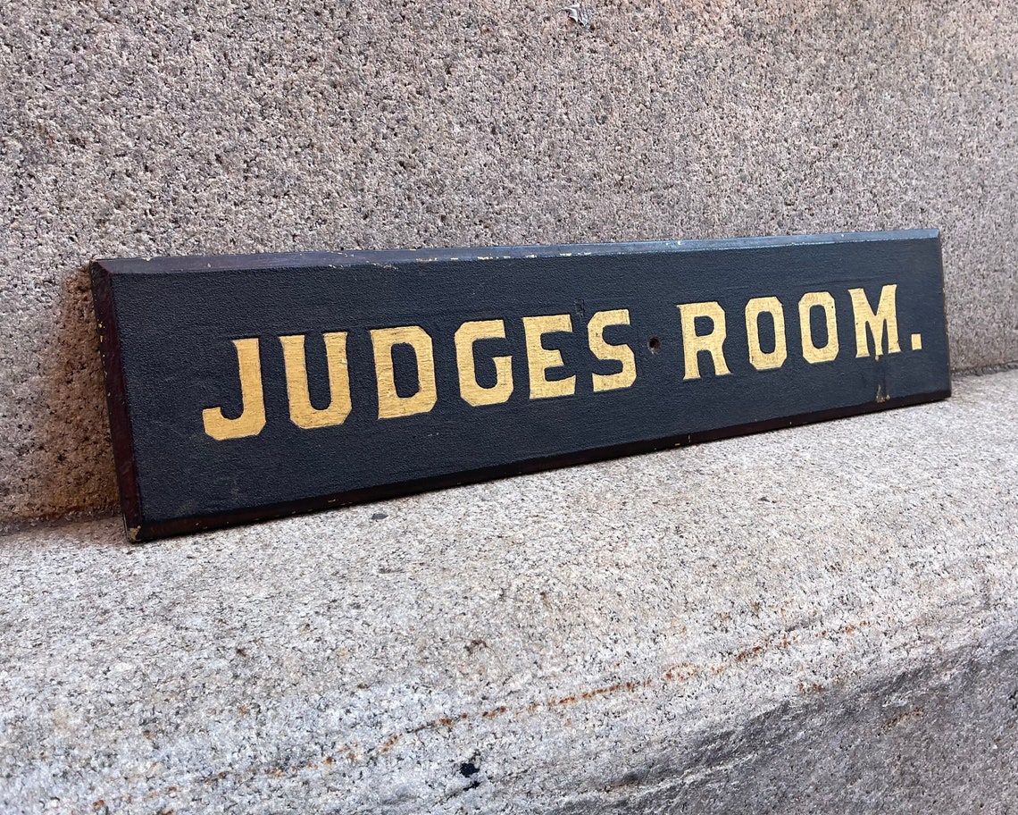 Judges Room Antique Sign Old Paint Wood Sign Saratoga County | Etsy