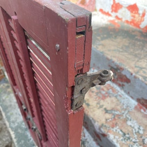 Large Antique Shutters Vintage Pair of Shutters Rustic RED PAINTED ...