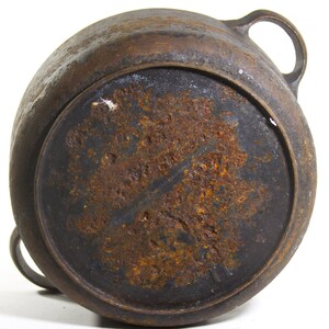 Cast Iron Kettle With Lid Antique Civil War Era Cooking Bean Pot Signed ...