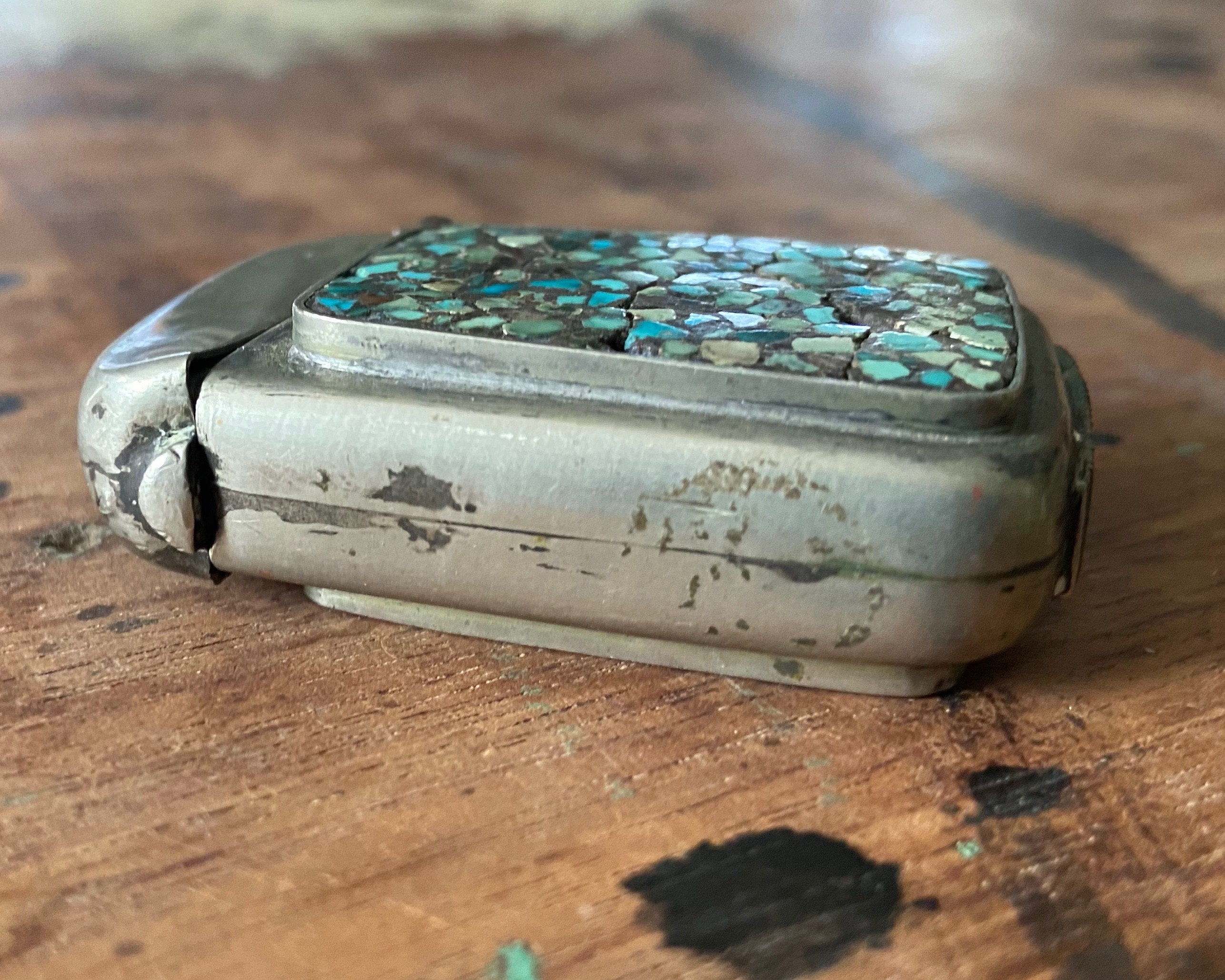 Antique Match Safe Vintage Match Case Stone Inlay Late 1800s - Etsy