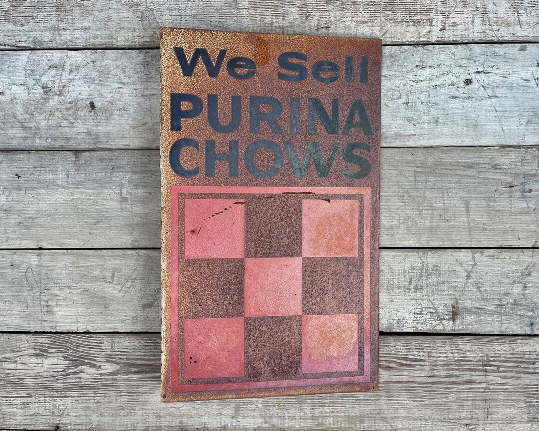 Purina Dog Food Sign, Flange Sign, Well Sell Purina Chows Sign, Vintage ...