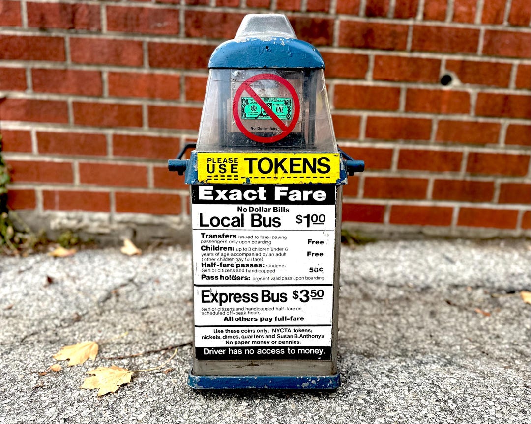 New York City Bus Fare Box, Token Cash Box, NYC Public Transportation ...