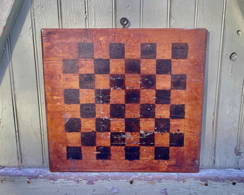 Antique Checkerboard: Crazed Paint, Primitive Farmhouse Decor - Etsy