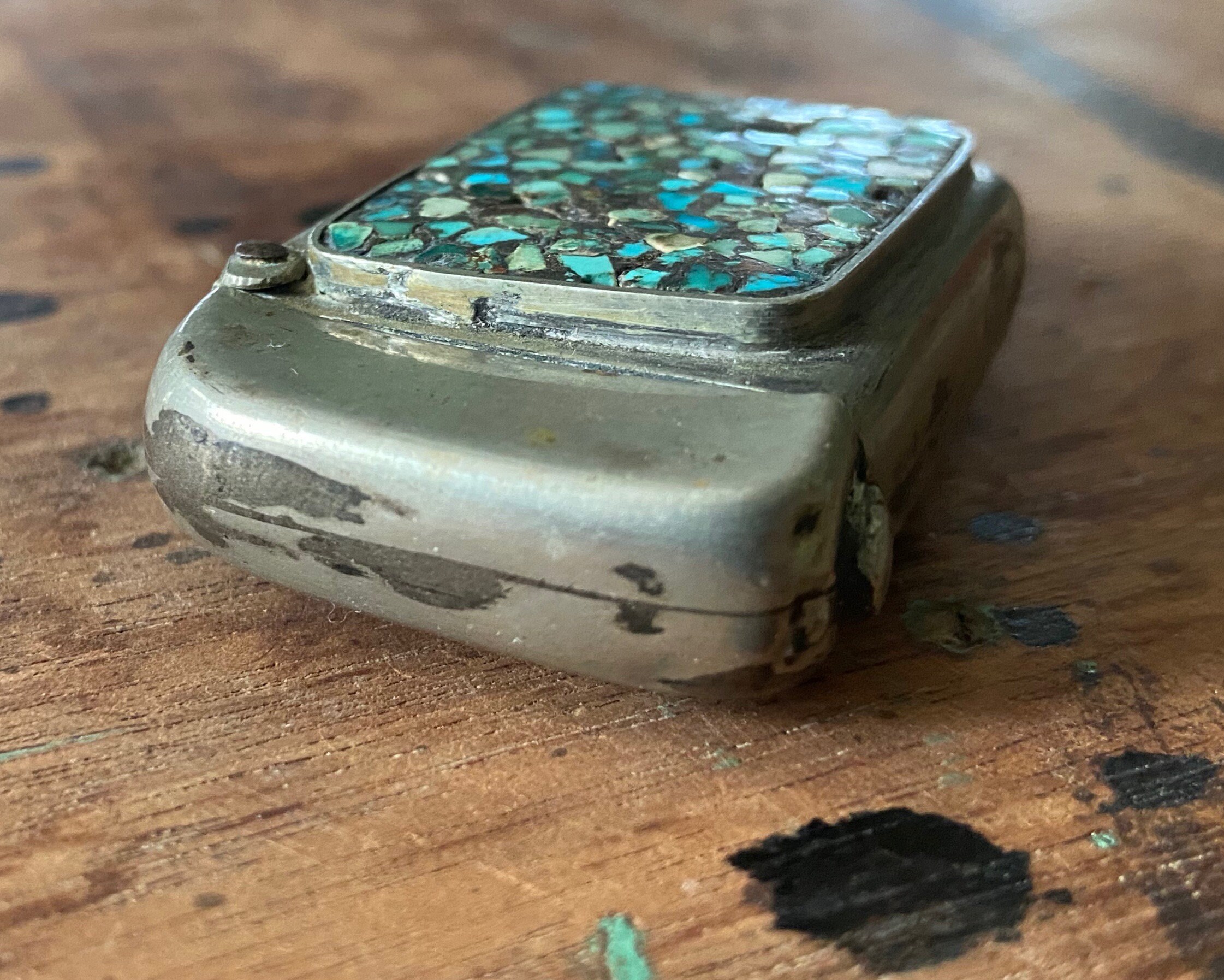 Antique Match Safe Vintage Match Case Stone Inlay Late 1800s - Etsy