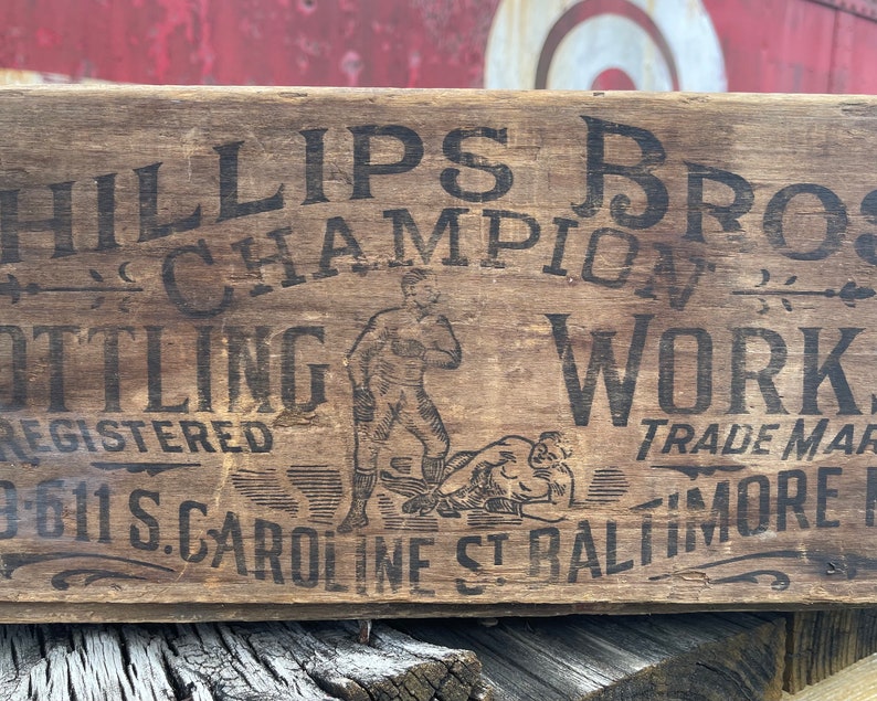 Vintage Phillips Bros Bottling Crate: Baltimore Boxer Advertising Box ...
