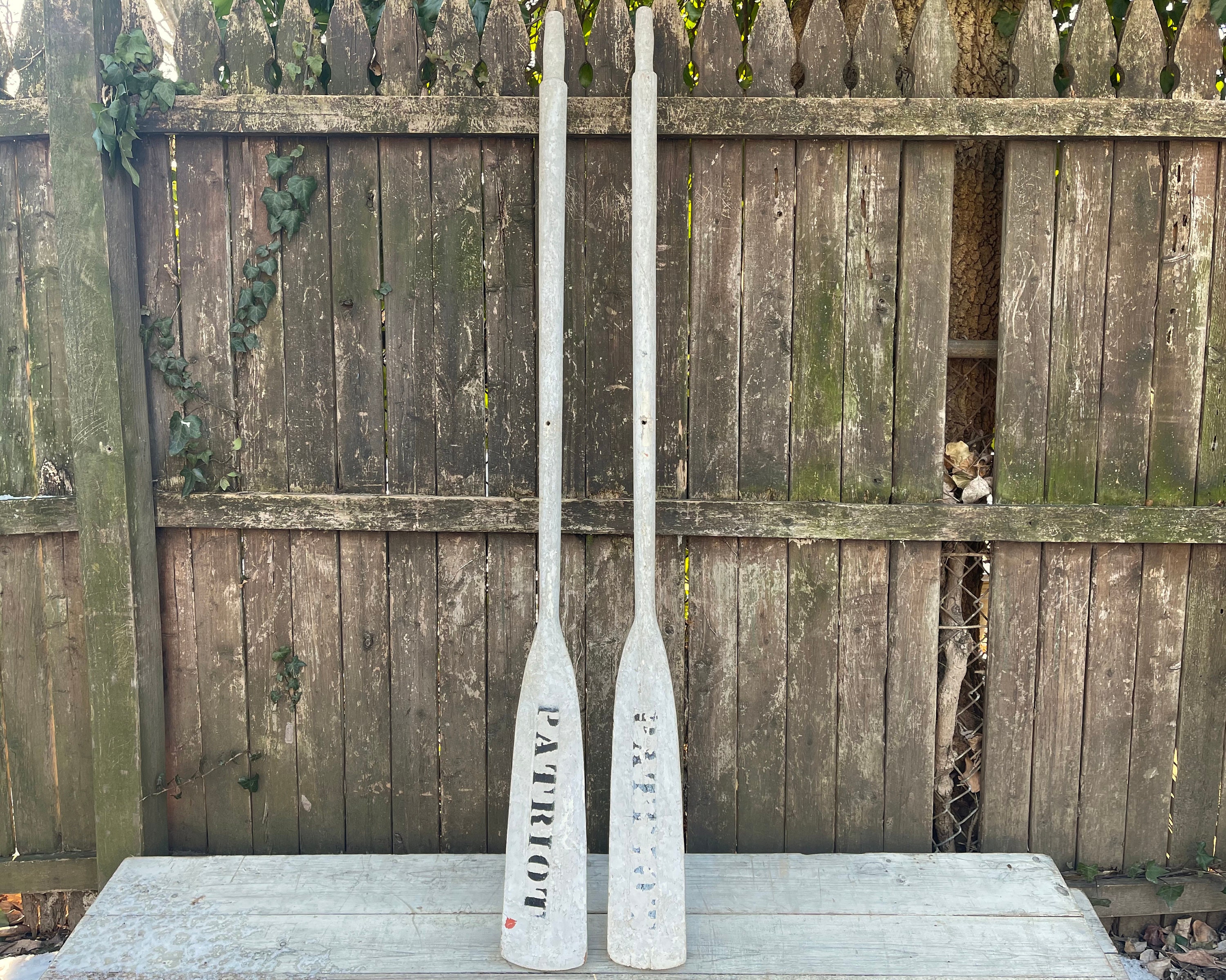 Rustic Wooden Oars 60'' Large Wood Oars OLD PAINT Lake - Etsy