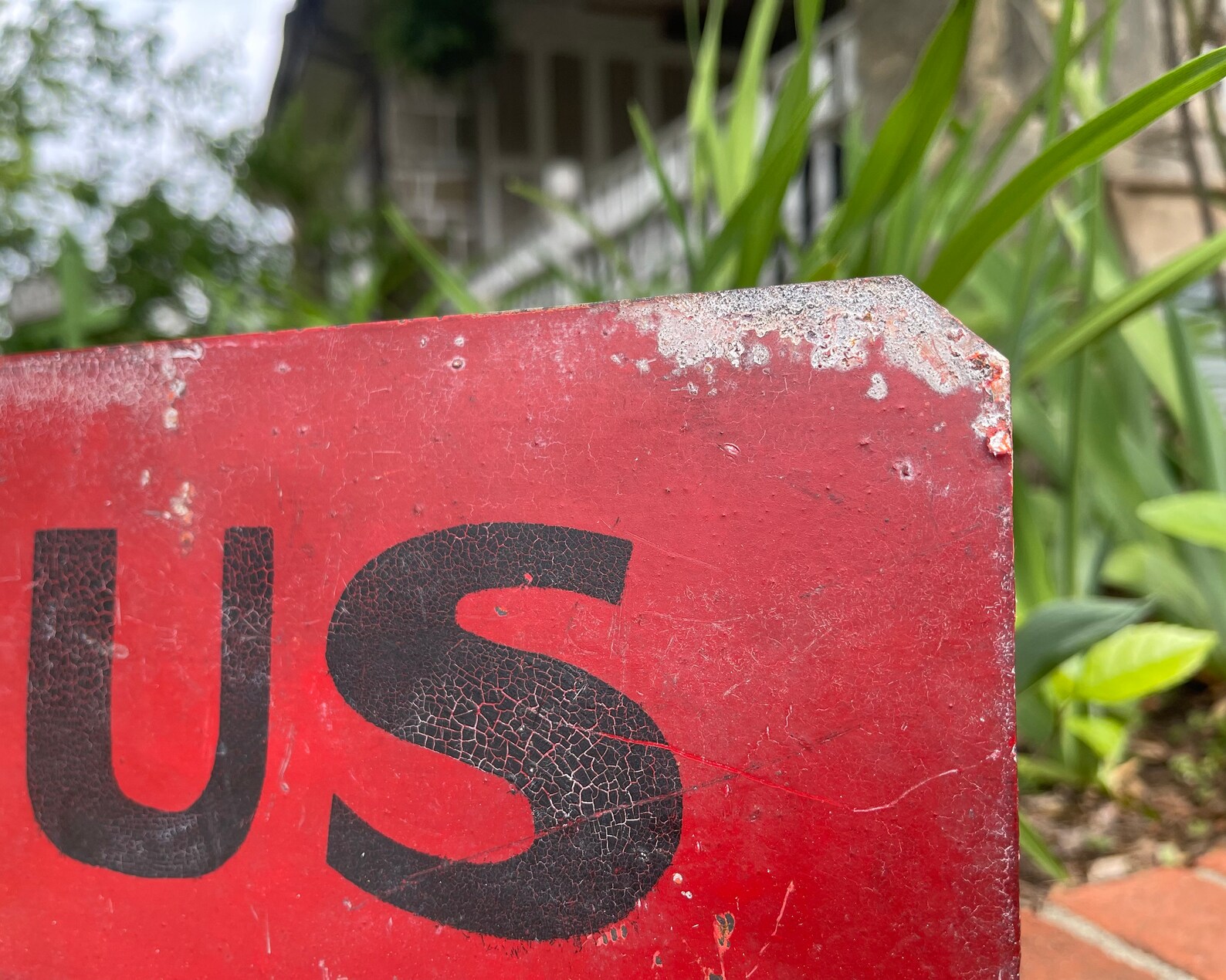 Antique Bus Stop Metal Flange Sign Nice Early Crazed Paint | Etsy