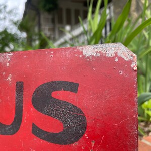 Antique Bus Stop Metal Flange Sign Nice Early Crazed Paint - Etsy