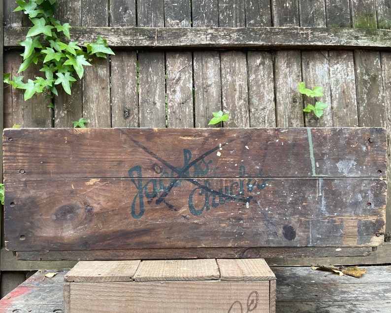 Antique Wooden Crate JACOBS CHUCKS Crate Vintage Wood Box - Etsy