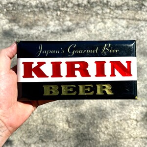 Vintage Japanese Beer Sign KIRIN BEER, Celluloid Over Tin Easel Back ...