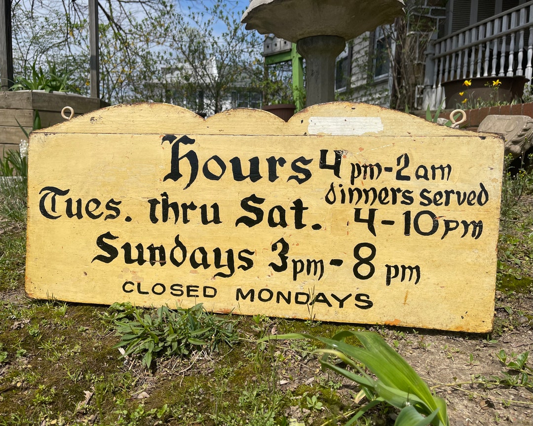 Vintage Tavern Hours Sign: Double Sided Wooden Pub Decor - Etsy