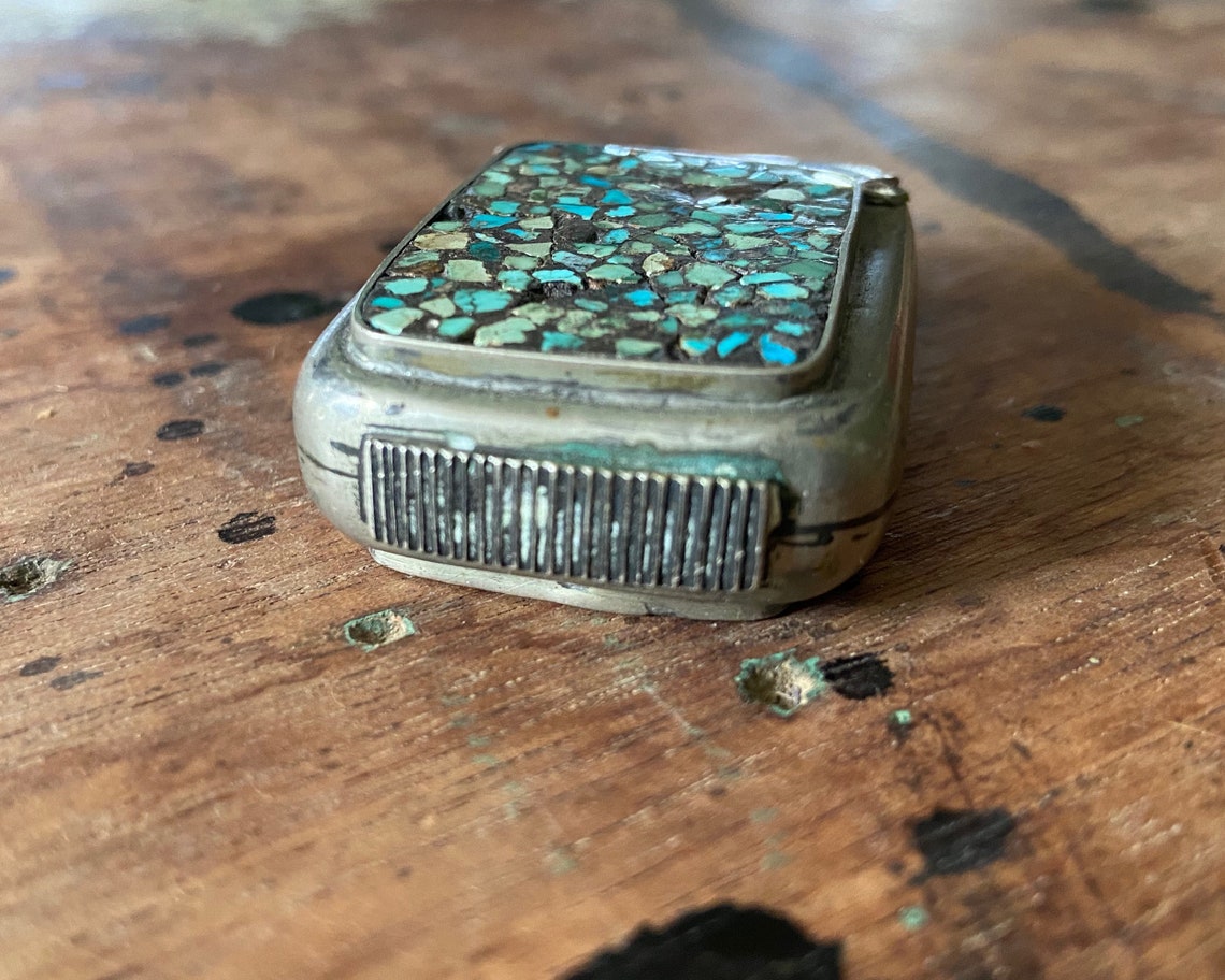 Antique Match Safe Vintage Match Case Stone Inlay Late 1800s - Etsy