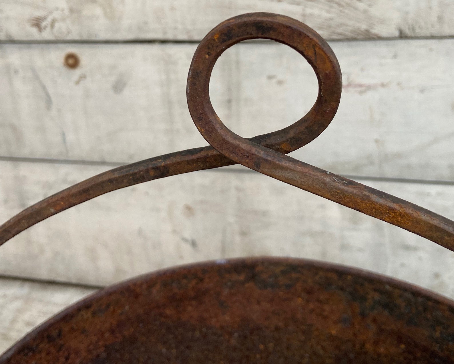 Vintage Metal Pot With Twisted Handle Cauldron Farmhouse - Etsy