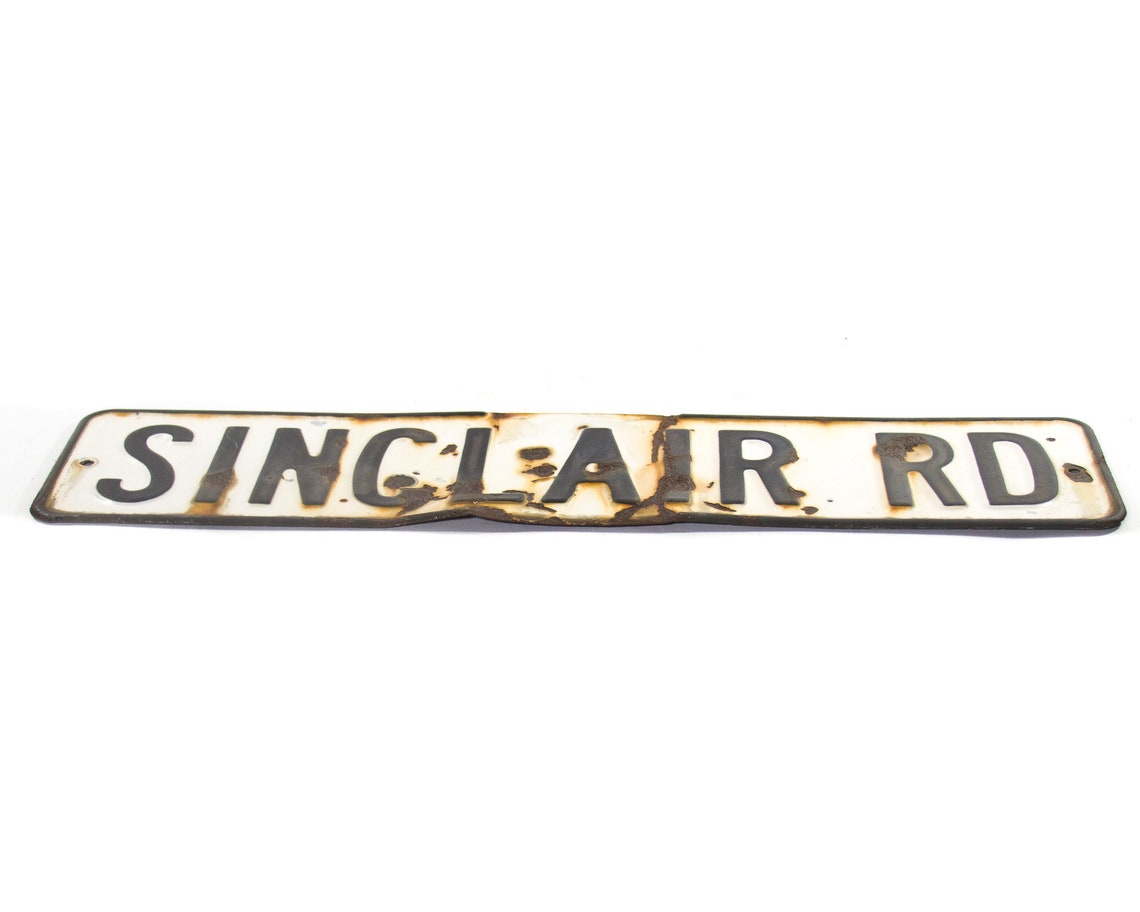 Antique Sinclair Sign Sinclair Road Name Sign Metal Enamel - Etsy