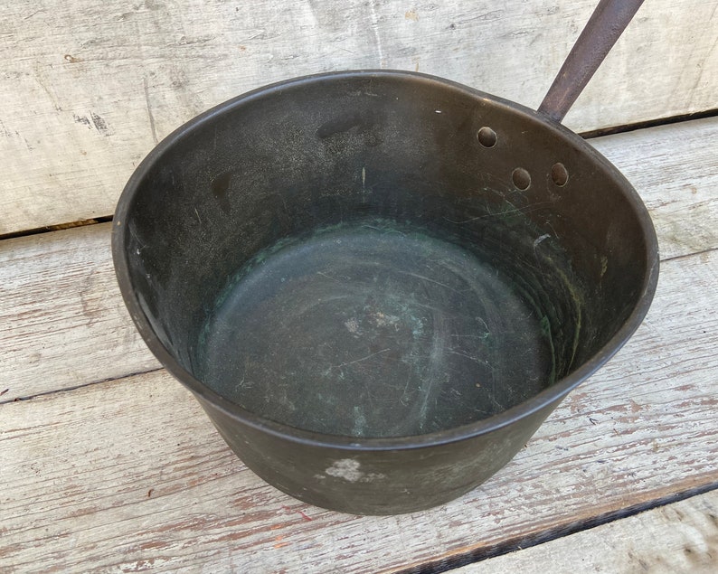 Brass Metal Pot With Handle Planter Vintage Metal Pot Farm | Etsy