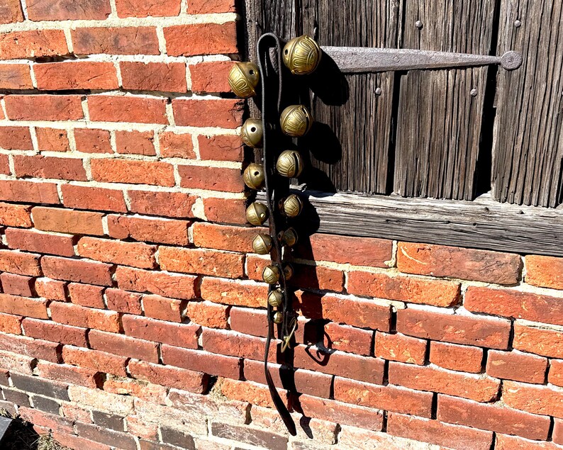 Antique Christmas Bells: 5 Ft Long Leather Strap of Sleigh Bells - Etsy