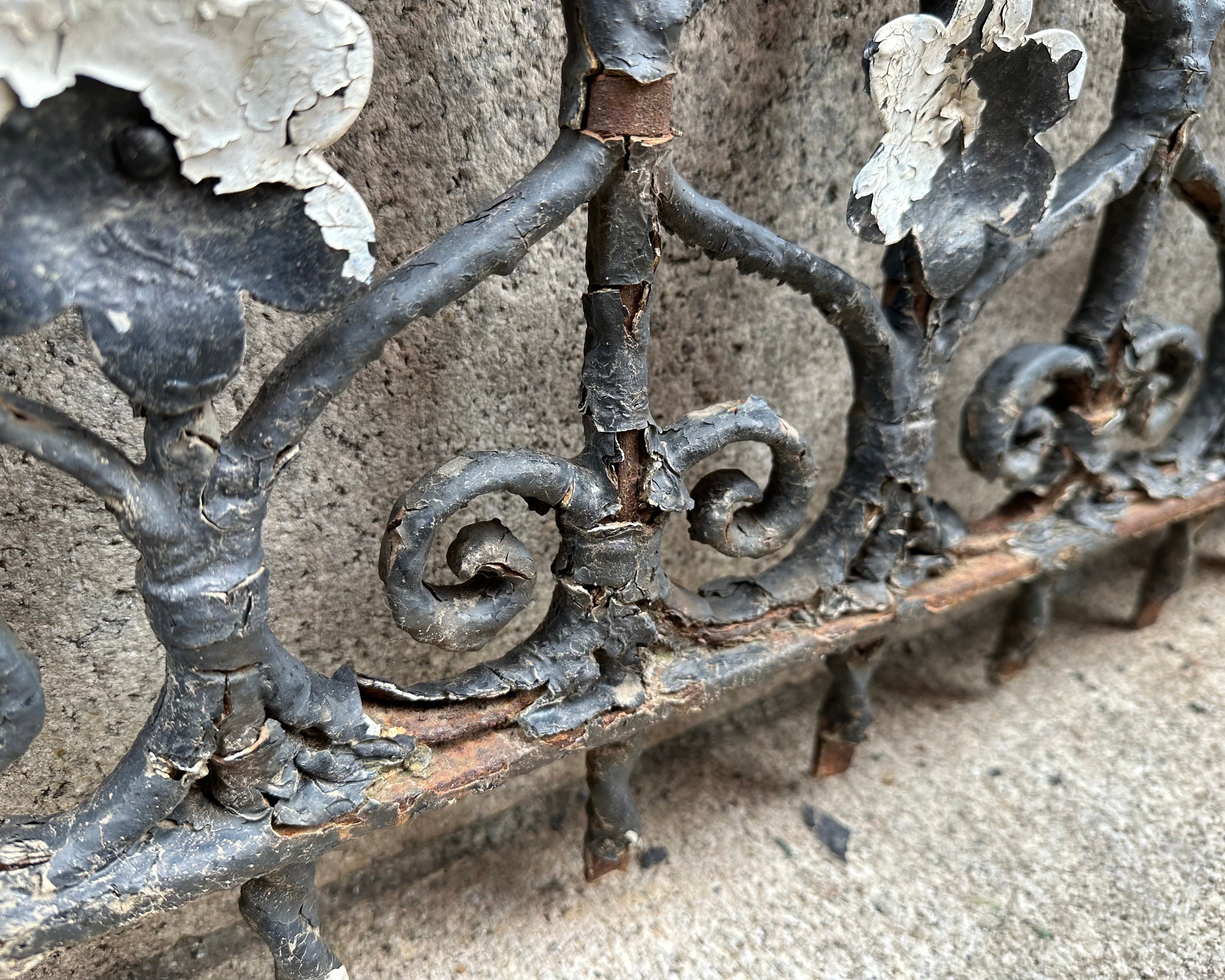 Antique Wrought Iron Heart Gates: Victorian Garden Fence, Architectural ...