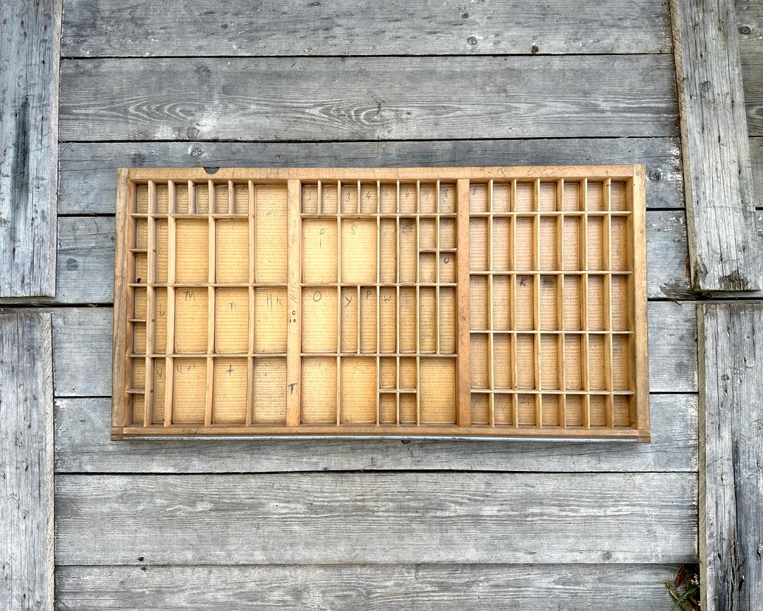 Printers Tray NICE PATINA Vintage Printing Typeset Drawer Shadow Box ...
