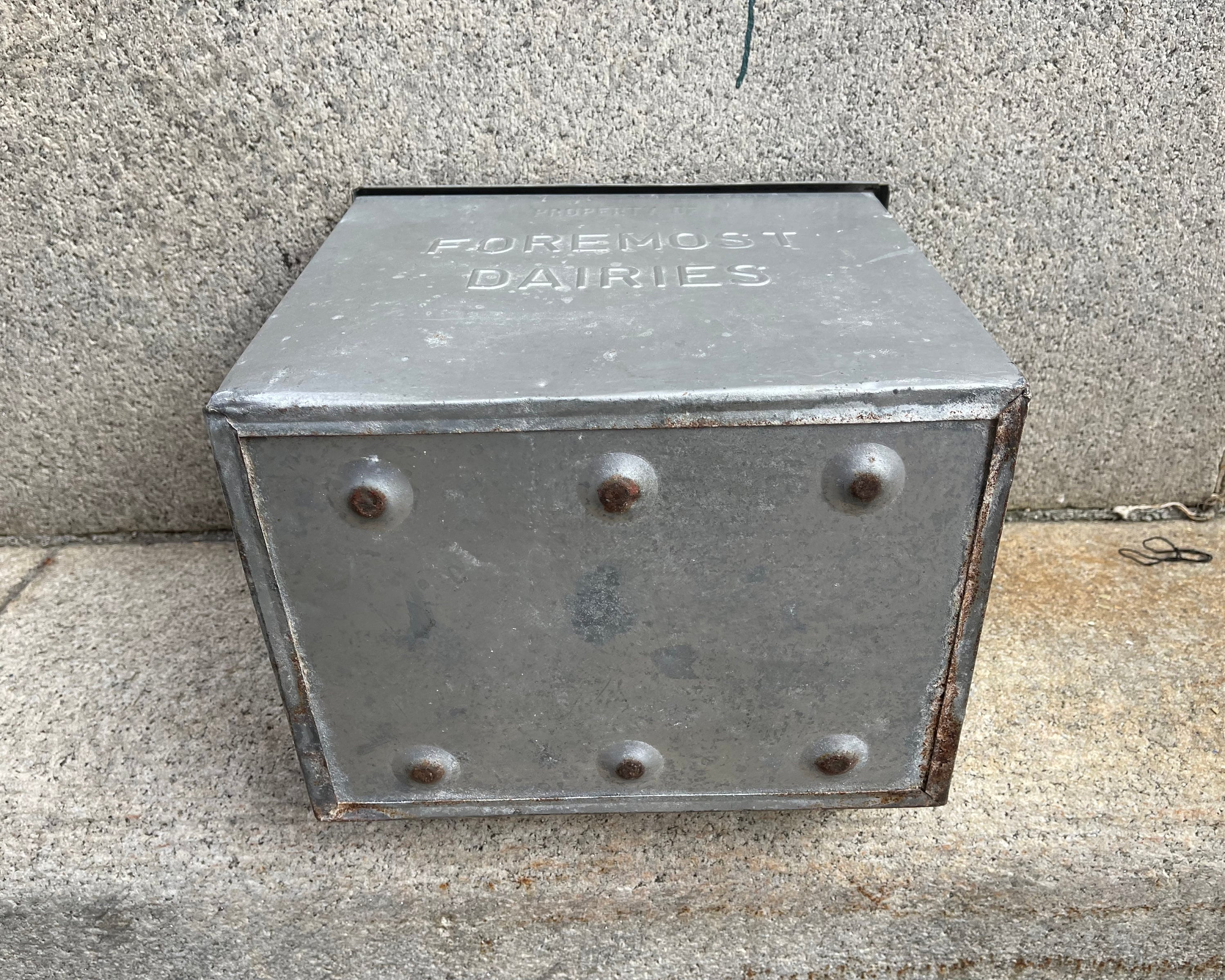 Vintage Galvanized Milk Box Antique Milk Box Foremost Dairies - Etsy