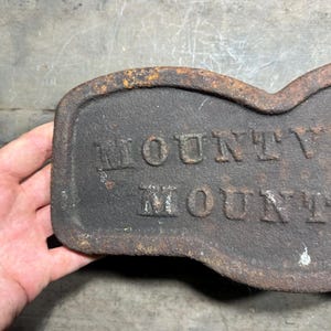 Mountville Mfg Co Antique Cast Iron Sign, HEAVY 19th Century Plaque ...