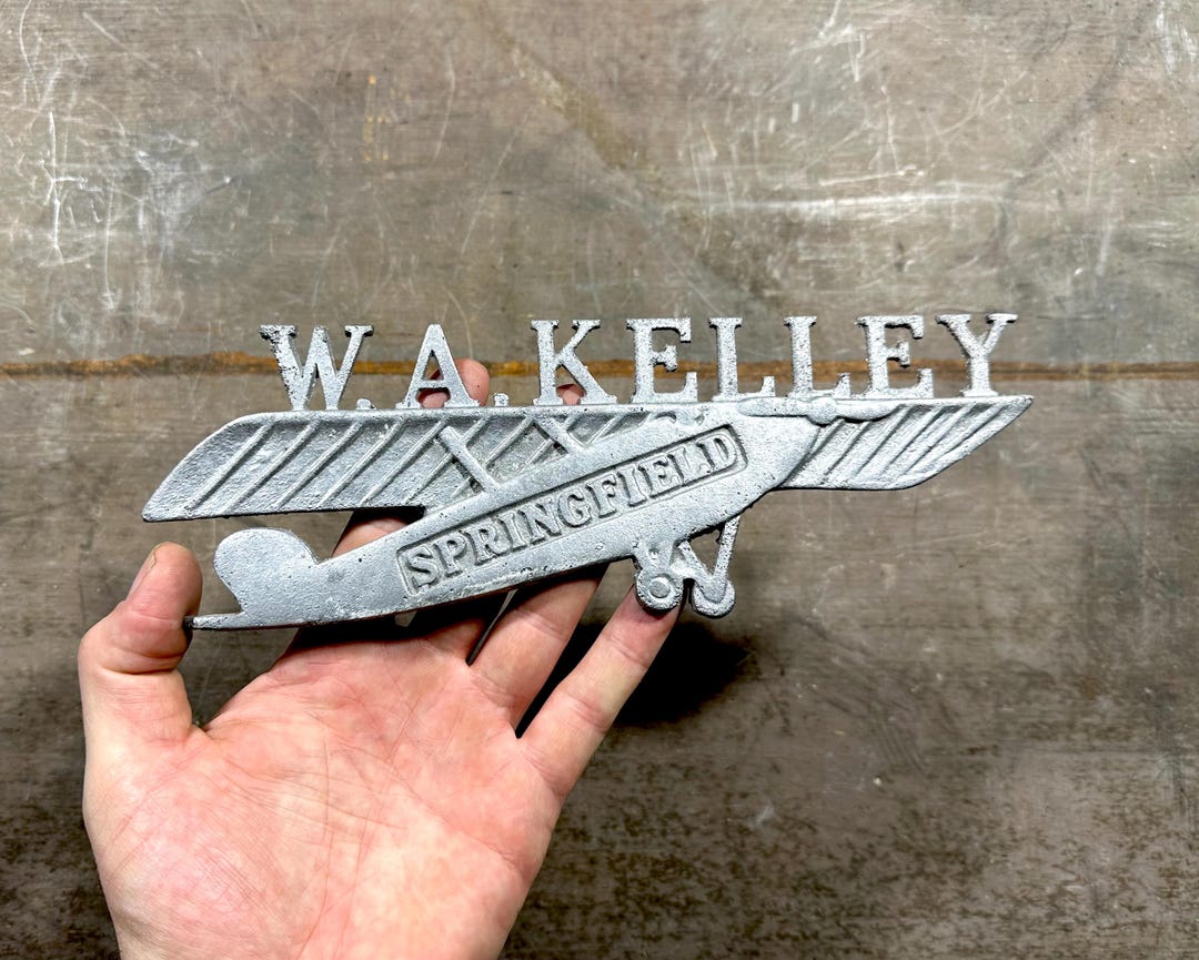 Airplane License Plate Topper W. A. KELLEY Springfield Ohio. Aviation ...