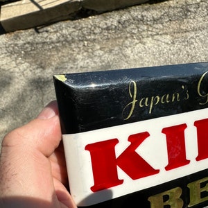 Vintage Japanese Beer Sign KIRIN BEER, Celluloid Over Tin Easel Back ...