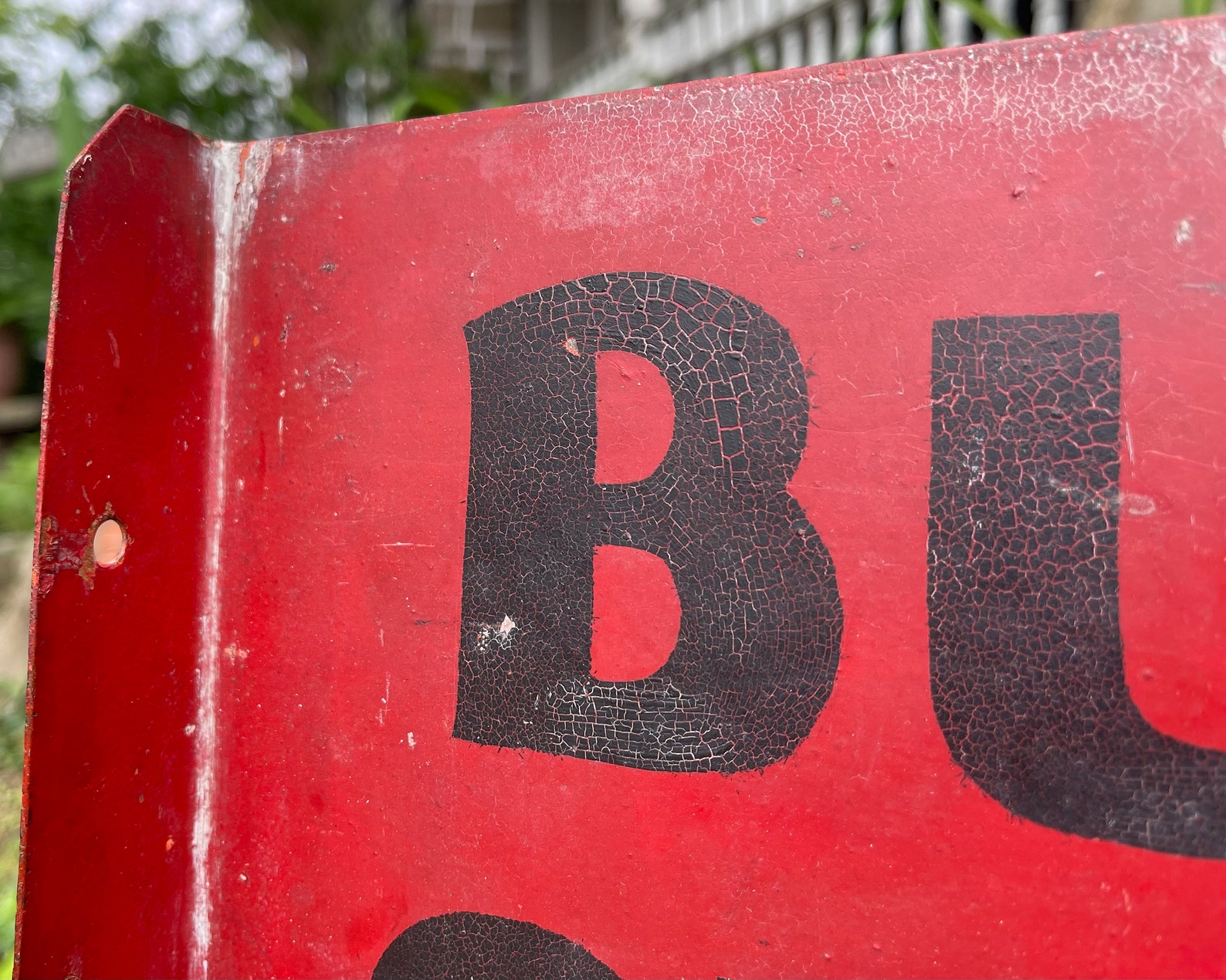 Antique Bus Stop Metal Flange Sign Nice Early Crazed Paint - Etsy