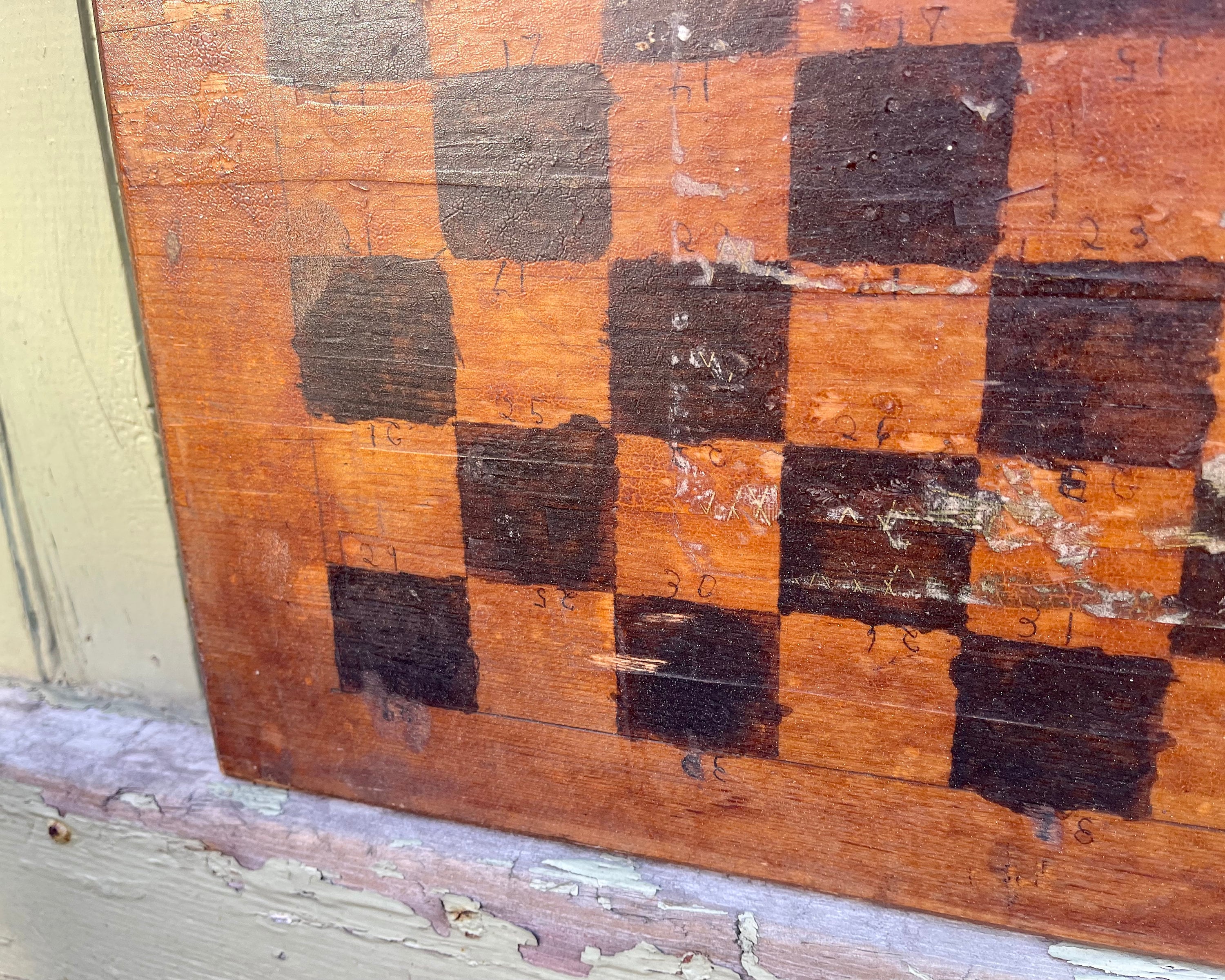 Antique Checkerboard: Crazed Paint, Primitive Farmhouse Decor - Etsy