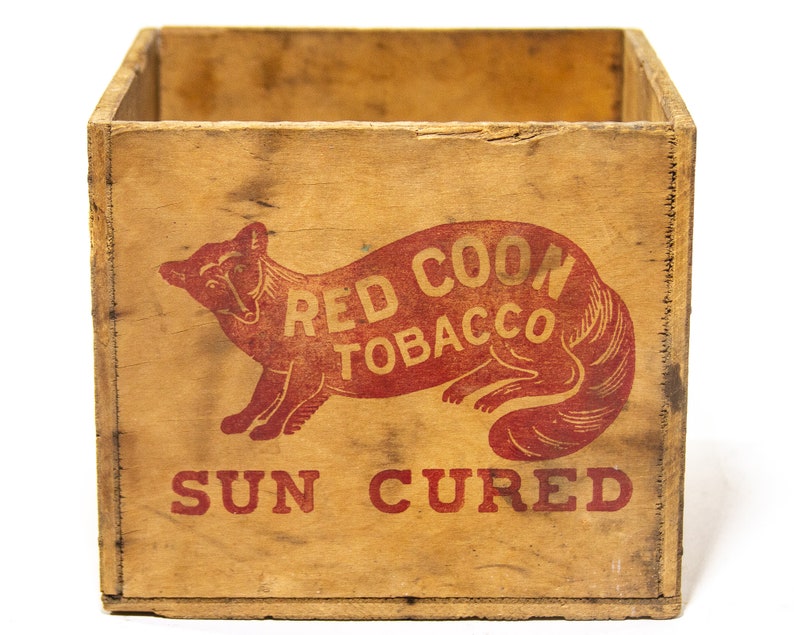 Vintage Wooden Crate Tobacco Crate RED COON TOBACCO Primitive | Etsy